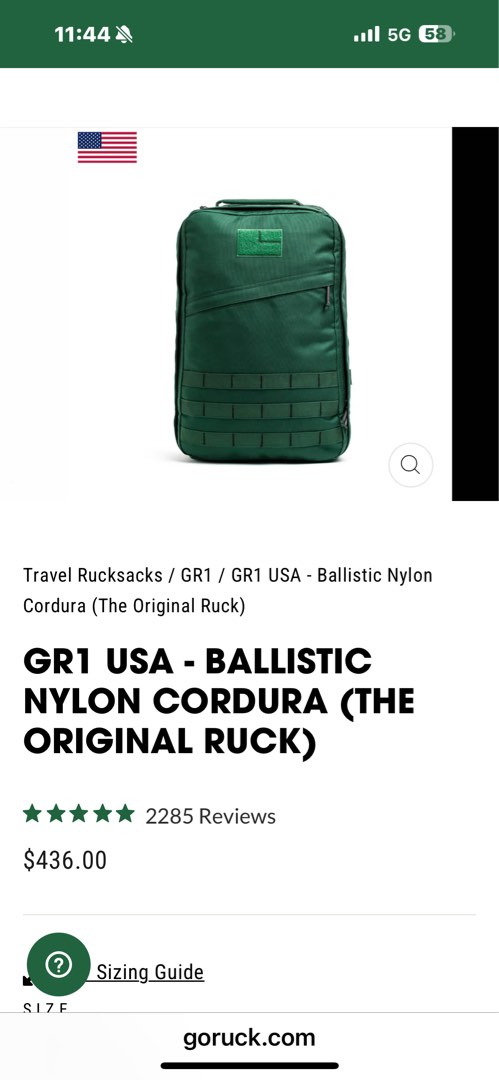 GORUCK GR1 (21L, Green Beret Green), The Original Ruck, Men's Fashion ...