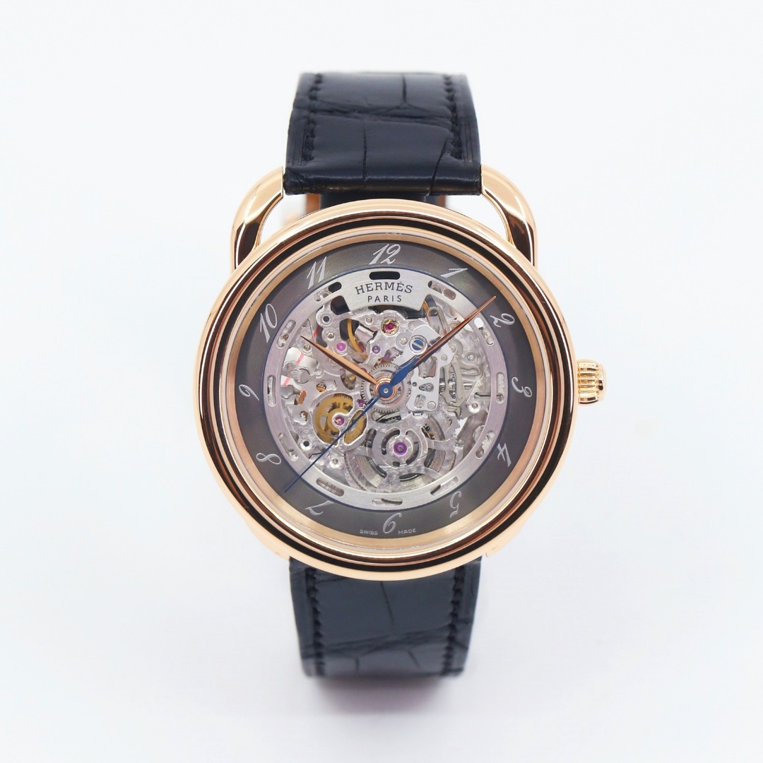 Hermes 愛馬仕 Skeleton (Ref: AR6.77A ), 名牌, 手錶 - Carousell