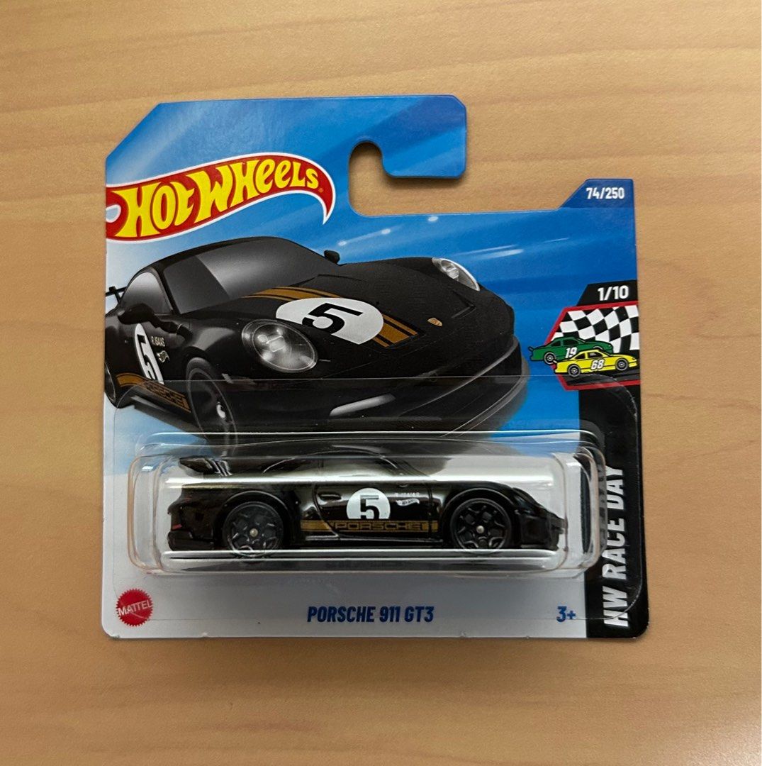 Hot Wheels Shortcard Porsche 911 GT3 Black, Hobbies & Toys, Toys & Games on Carousell