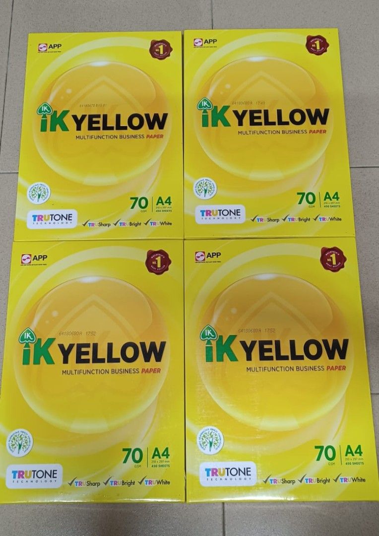 IK Yellow A4 Paper 70GSM, Everything Else, Others on Carousell