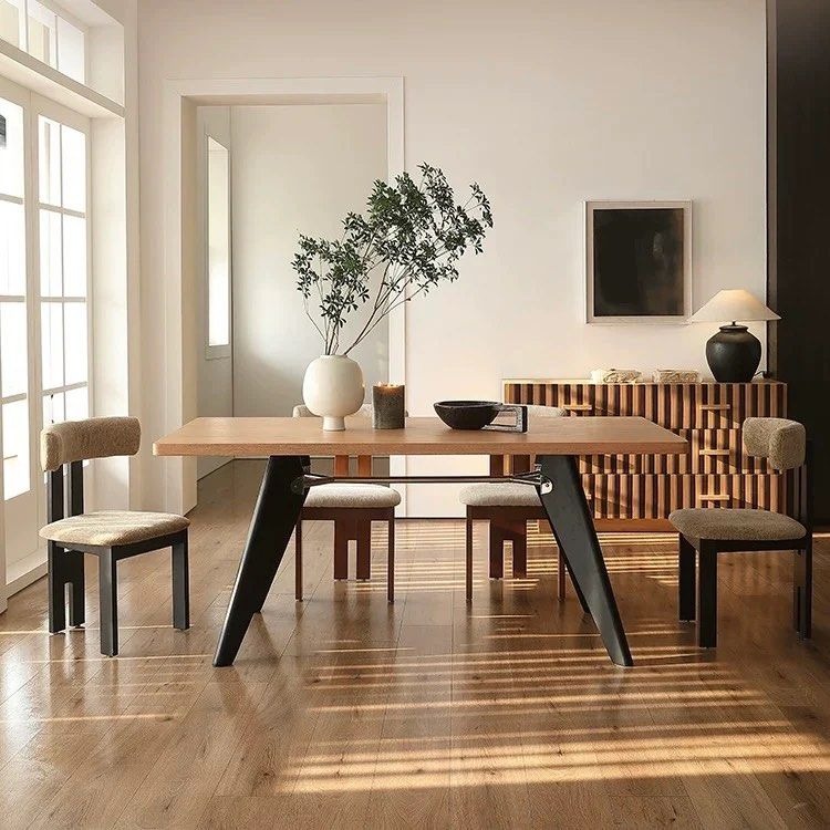 JUNIA Modern Solid Wood Dining Table, Furniture & Home Living ...