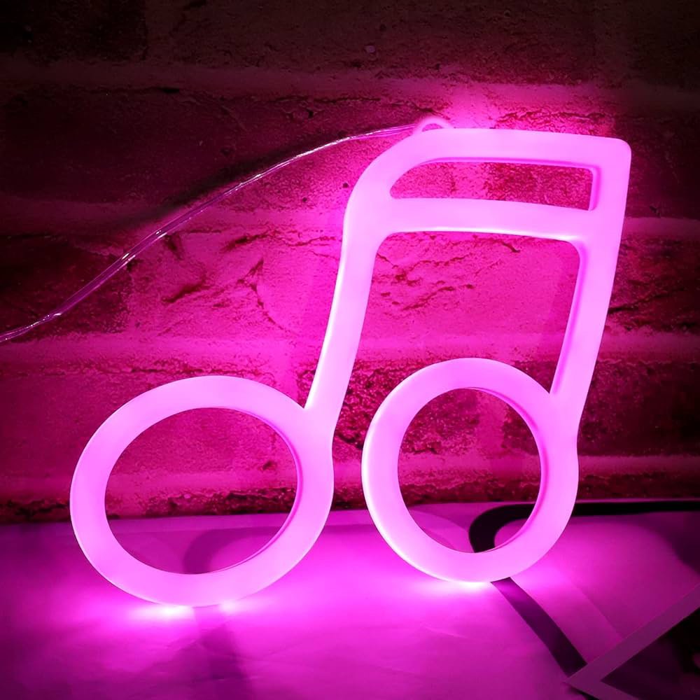 LED Musical Note Neon Light, 傢俬＆家居, 燈飾及風扇, 燈飾 - Carousell