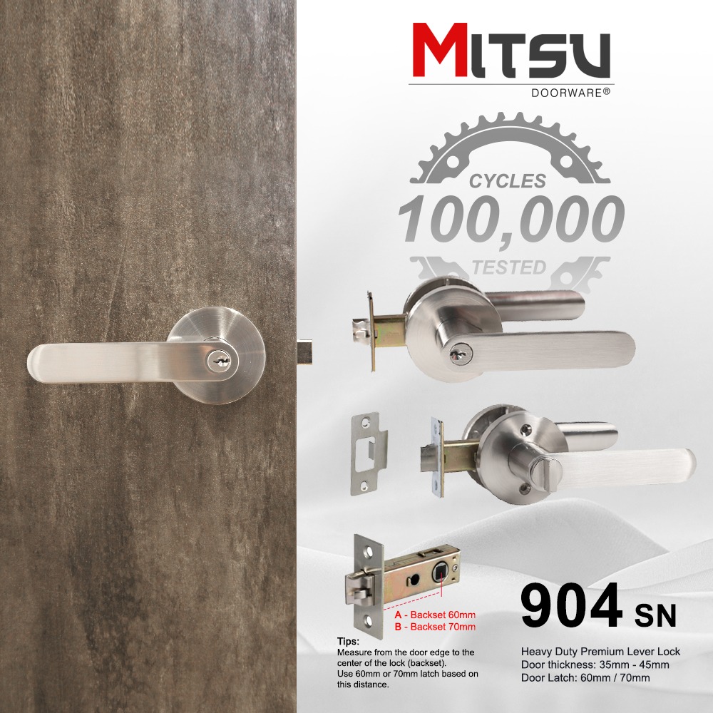 Lever handle, HDB door lock, Heavy Duty Lever Lock, silver door lock ...