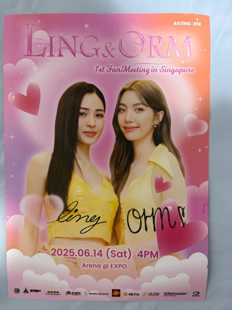 LingOrm 1st Fan Meeting in SG Signed Poster, Hobbies & Toys, Memorabilia & Collectibles, Fan ...