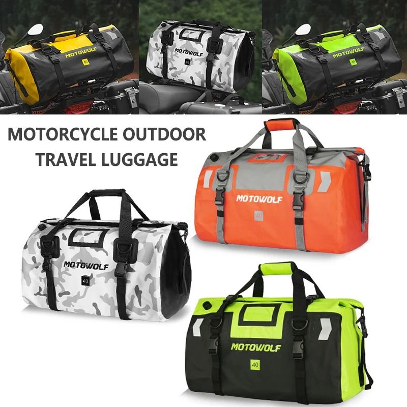Motorcycle Dry Bag Waterproof Reflective Tail Duffle Bag Skiing Travel ...