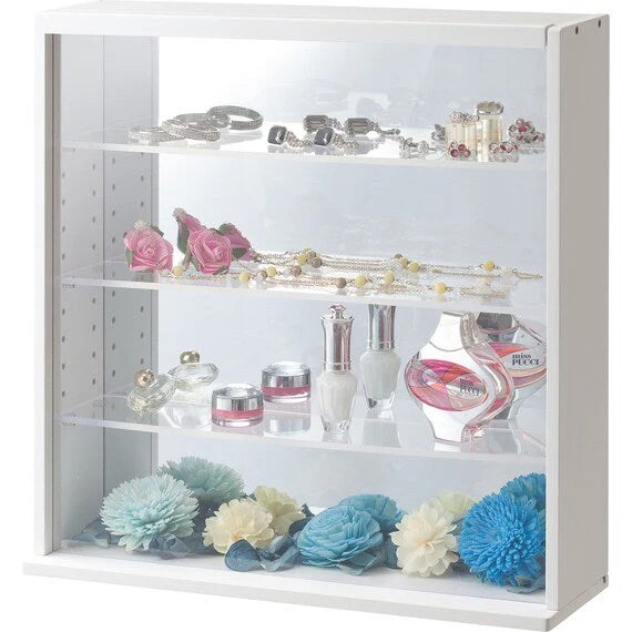NITORI Display Box with Wooden Frame & Mirror L3 WH W40xD12xH40 ...