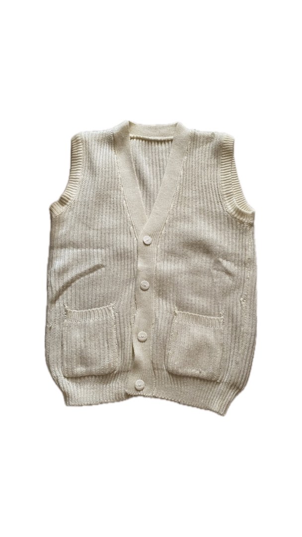 Outer putih knit tebal, Fesyen Wanita, Pakaian Wanita, Baju Luaran di ...