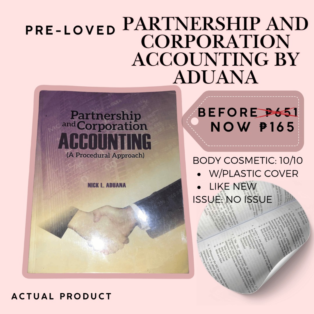 PARTNERSHIP AND CORPORATION ACCOUNTING by Aduana, Hobbies & Toys, Books ...