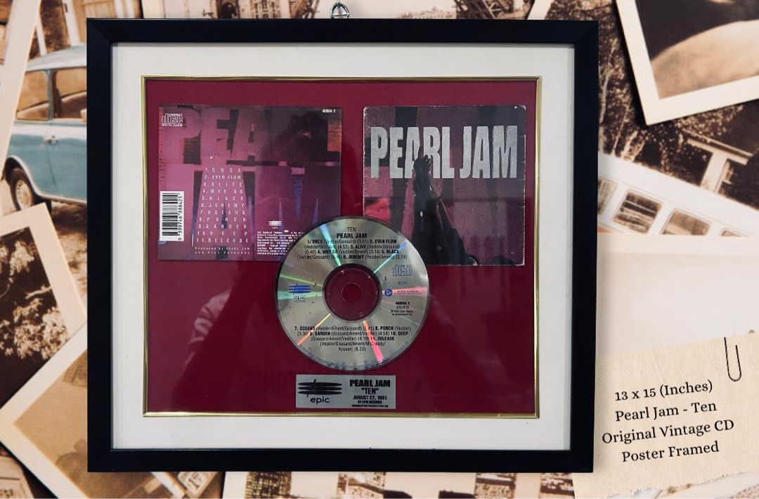 Pearl Jam Ten CD Original Vintage Album 90s CD Poster Pearl Jam Poster ...