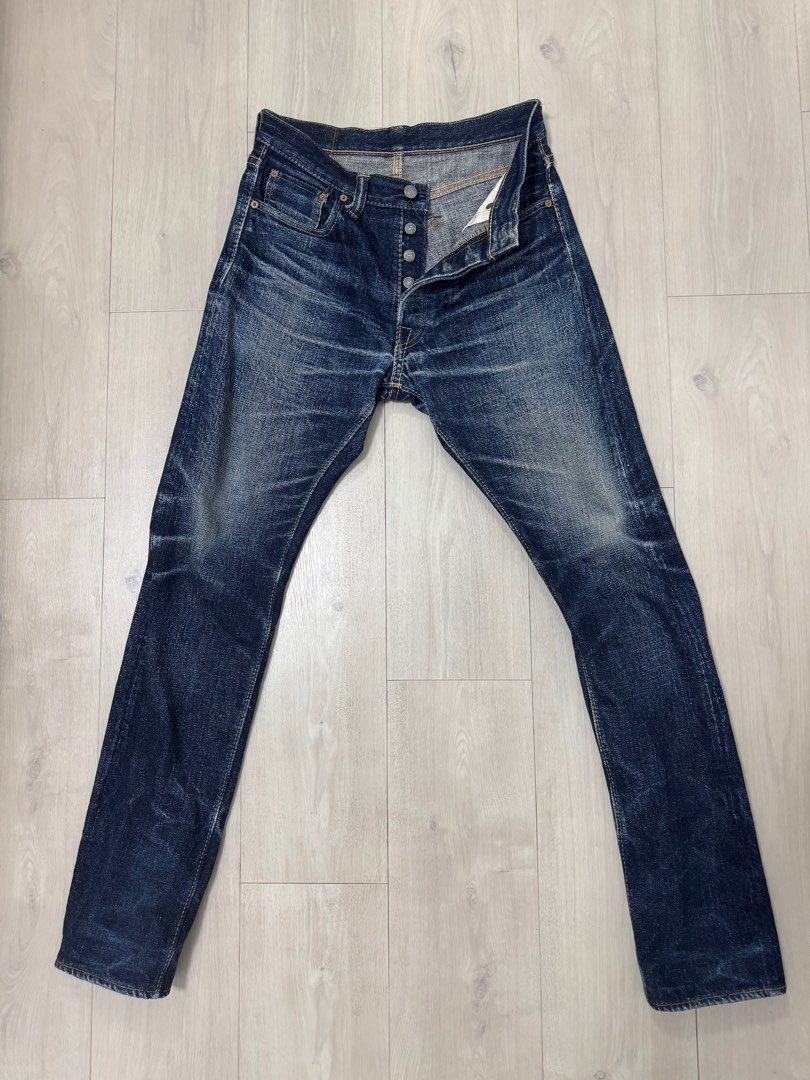 PURE BLUE JAPAN SLB-019 "SLUB DENIM" 16.5OZ RELAXED TAPERED JEANS, Men ...