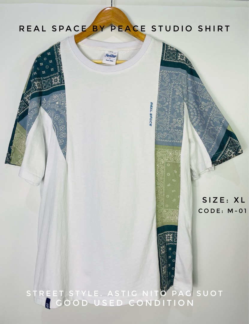 Real Space by Peace Studio Paisley and White Tshirt, Men's Fashion ...