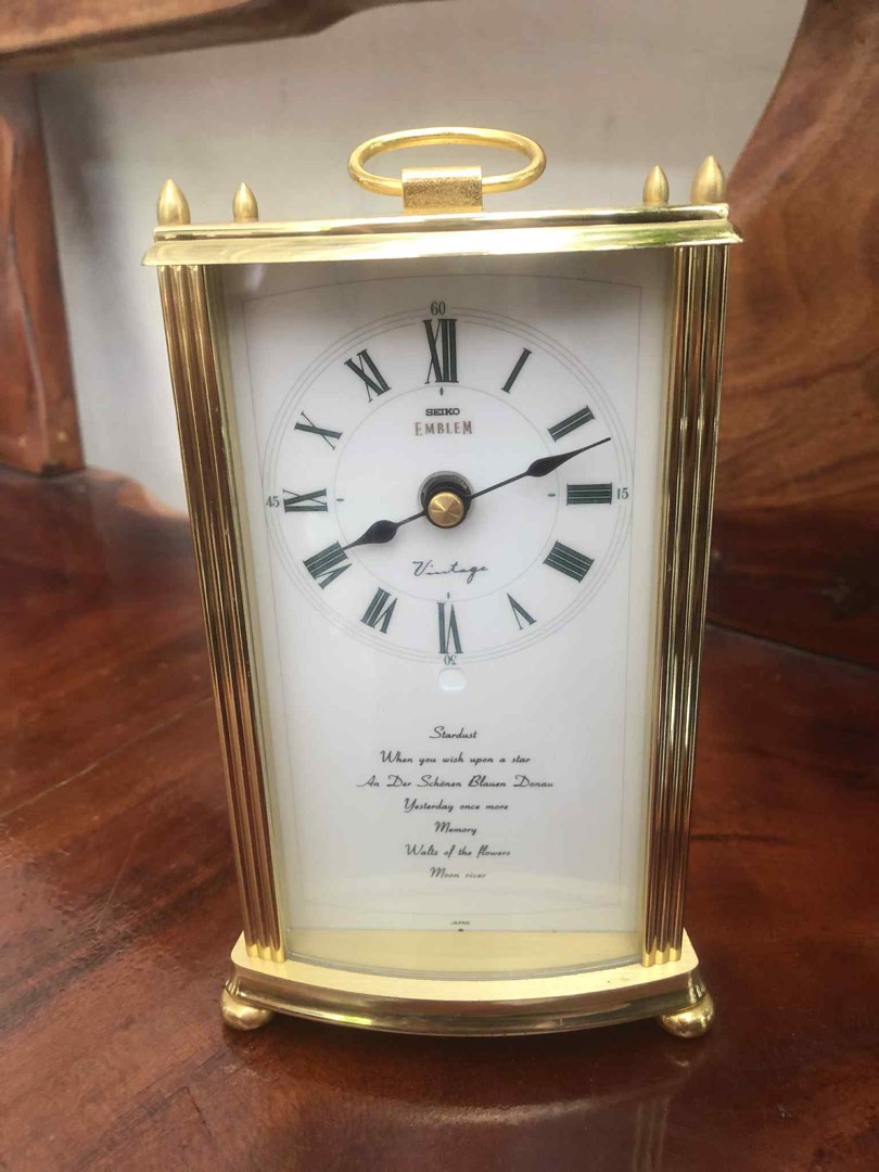 SEIKO EMBLEM Hourly Melody Table Clock, Brass Casing (Working ...