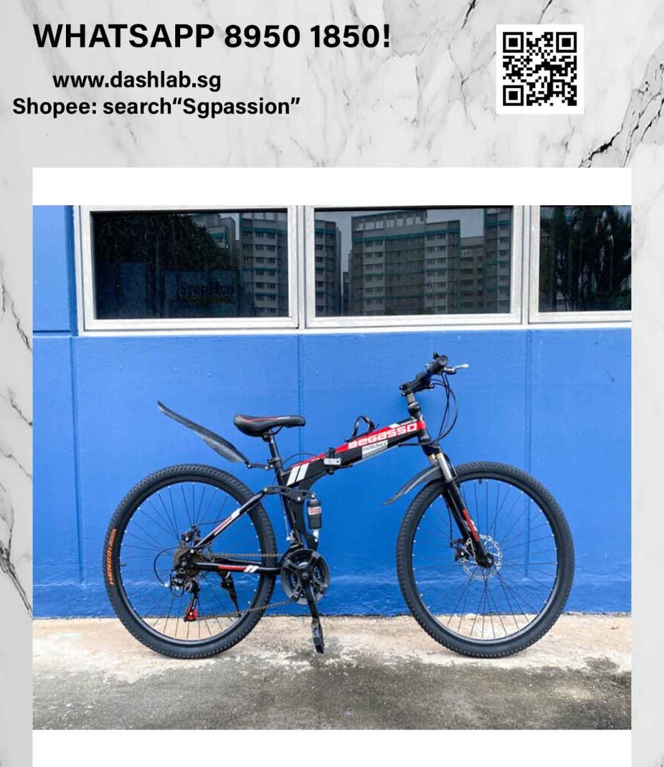 Shimano gear 21 speed 26" Wheel Begasso Foldable mountain bike Put 20" inch adult seat 24" child ...