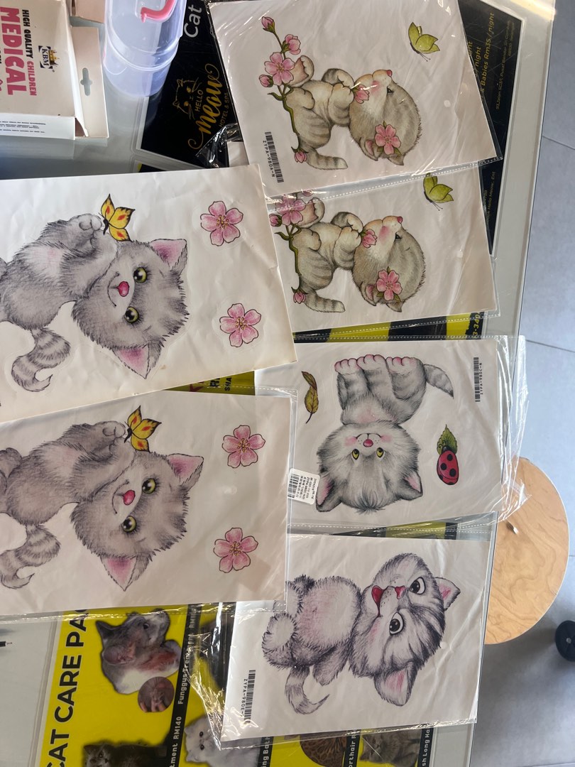 Sticker kucing. Size a4, Pet Supplies, Homes & Other Pet Accessories on ...