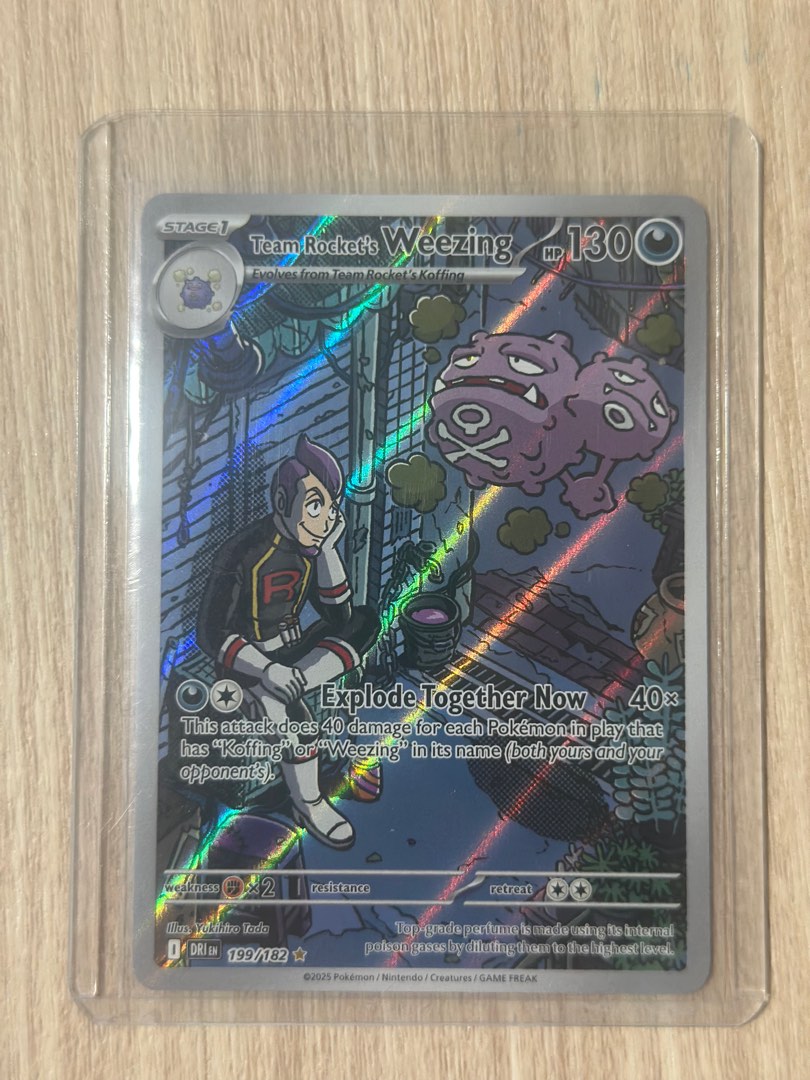 Team Rocket's Weezing 199/182 Illustration Rare Pokemon Destined Rivals, Hobbies & Toys, Toys ...