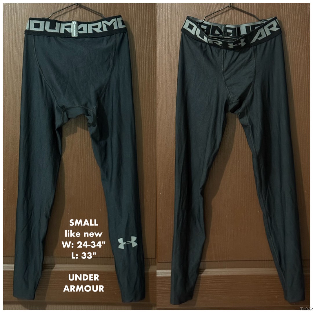 UNDER ARMOUR SMALL BLACK COMPRESSION THIGHTS WORK OUT SPORTS LEGGINGS ...