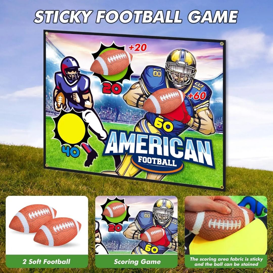 VATOS Rugby Football Toss Target Games with 2 Soft Footballs Indoor ...