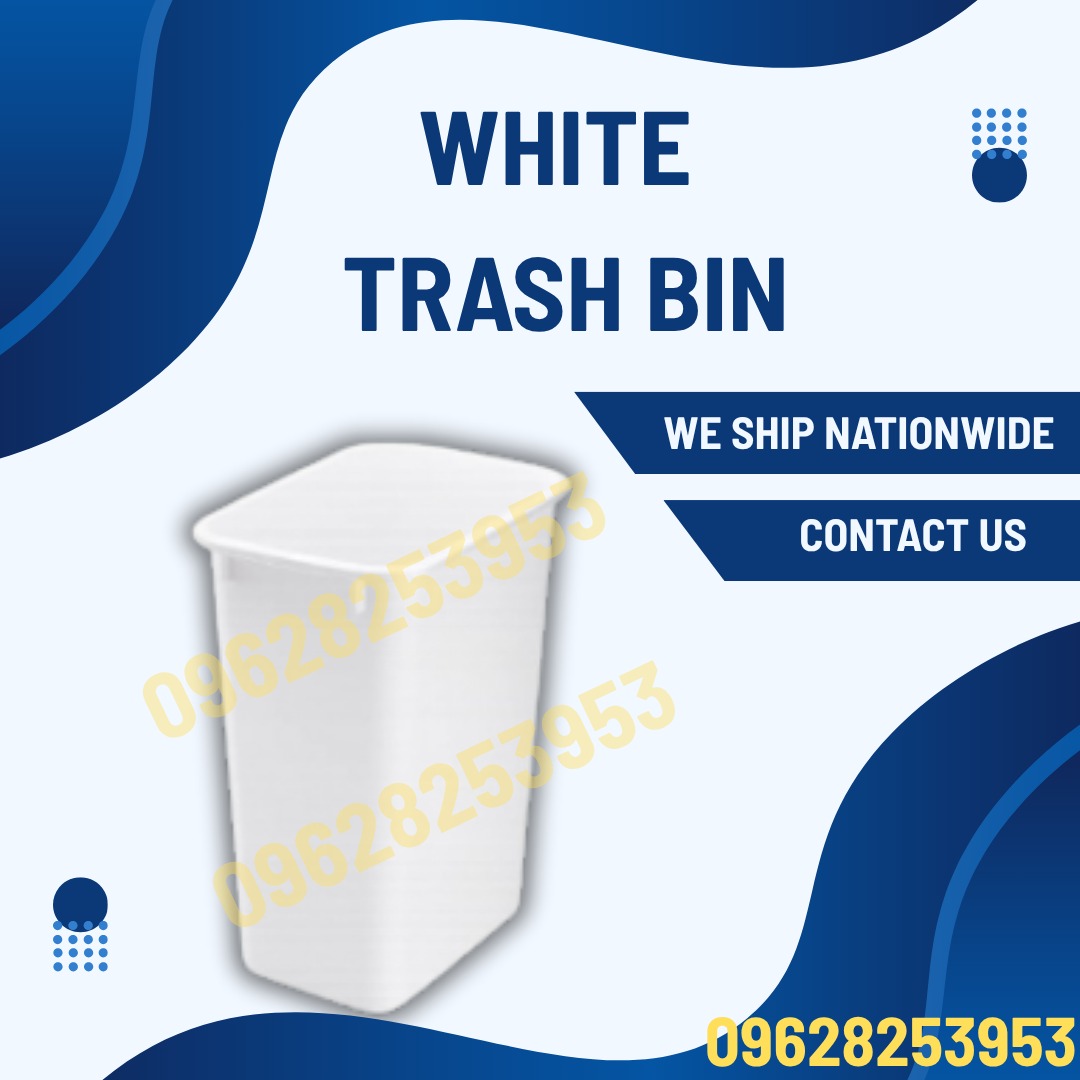 White Trash Bin | White Trash Bin | White Swing-Top Bin | Clean White ...