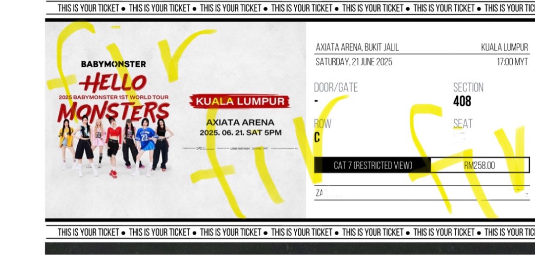 wts cat 7 ticket babymonster in kl 408, Tickets & Vouchers, Event ...