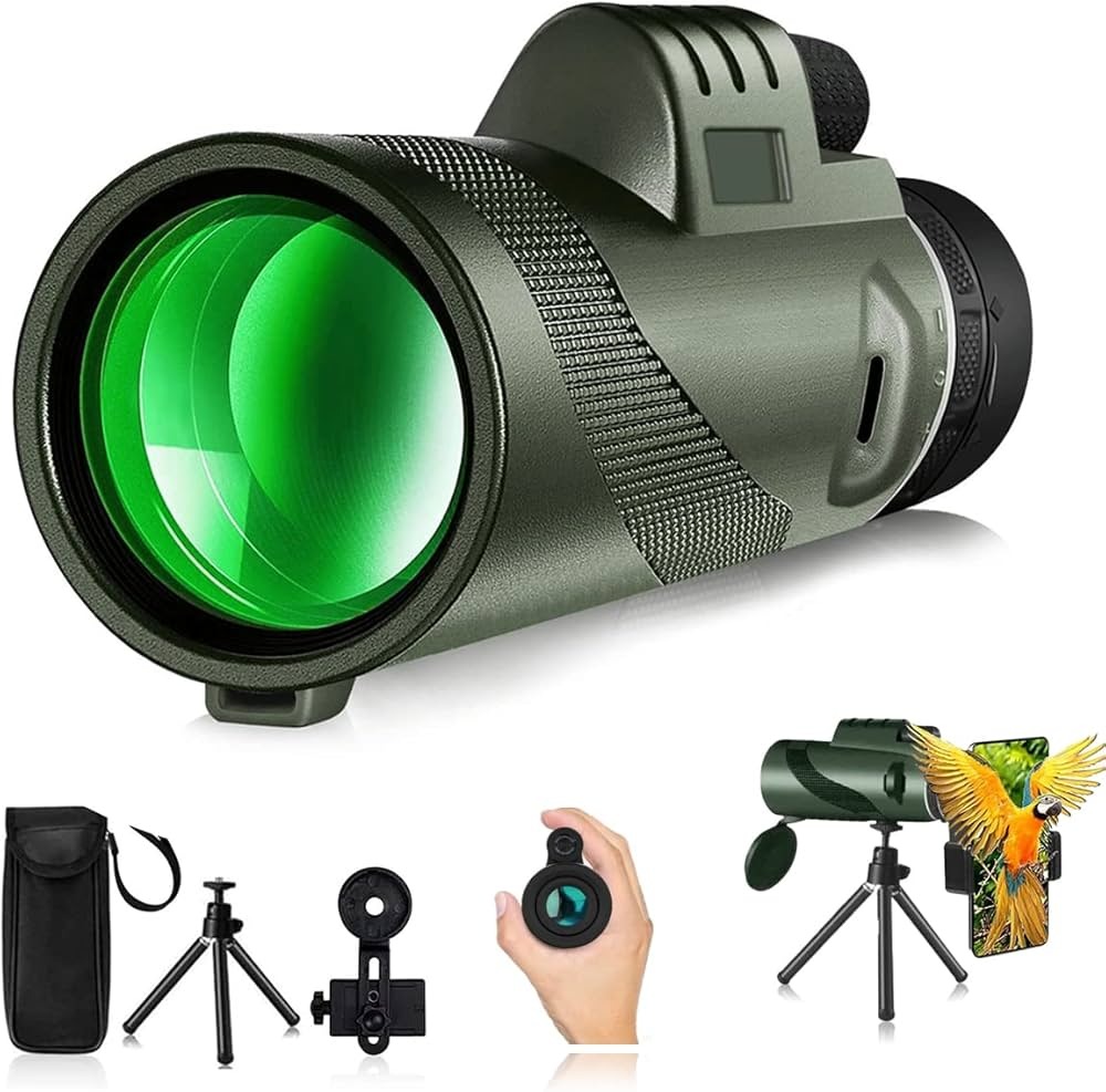 40X60 Monocular Telescope with Smartphone Holder & Tripod, 2022 Power ...