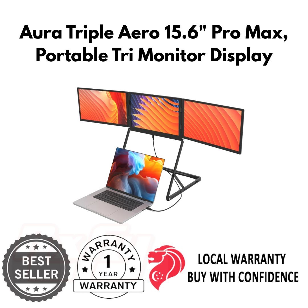 Aura Triple Aero 15.6" Pro Max, Portable Tri Monitor Display, Kickstand ...