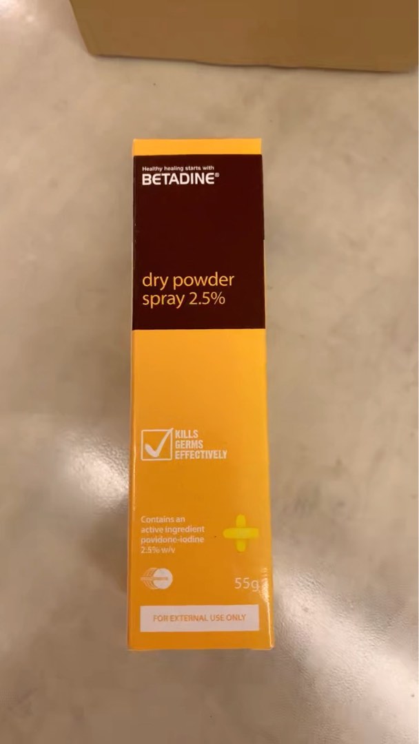 Betadine Dry Powder Spray 2.5% - Kills Germs Effectively, Health ...
