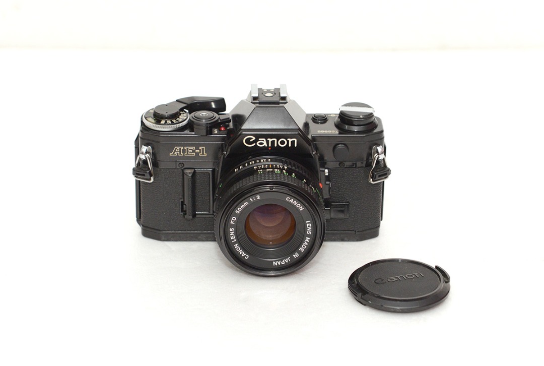 Canon AE-1 Black with 50mm f2 Lens, Photography, Cameras on Carousell
