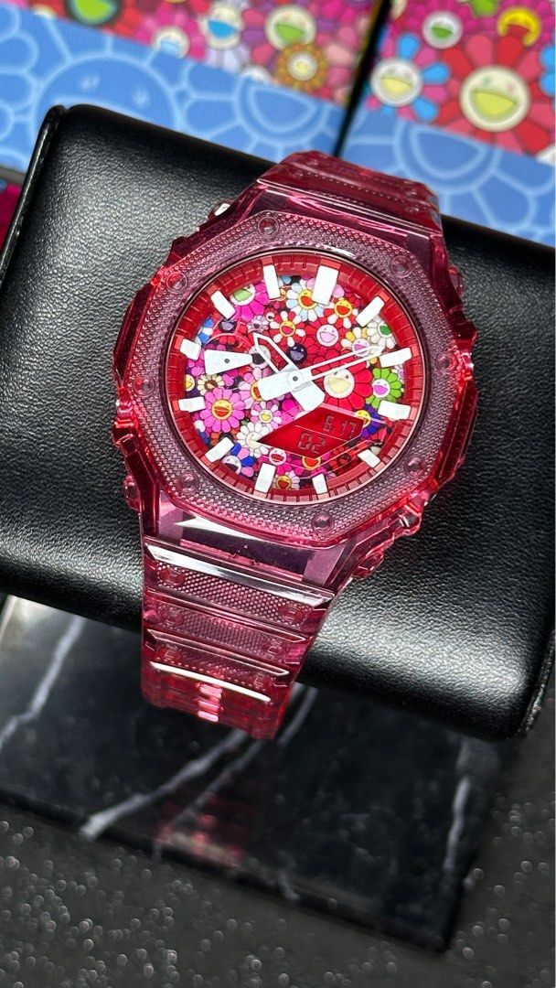 🔥🔥CasiOak GA-2100 Pink Jelly Mod – Murakami Floral Dial | $199 ...