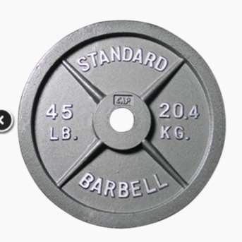 Cast iron weight plates 45lb, 20.4kg, Sports Equipment, Exercise ...
