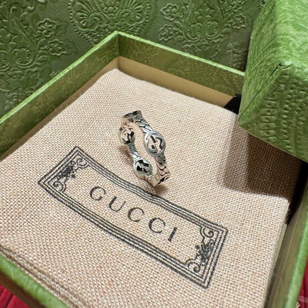 💎Certified Merchant💎Gucci interlocking G series ring 925 silver, Women ...