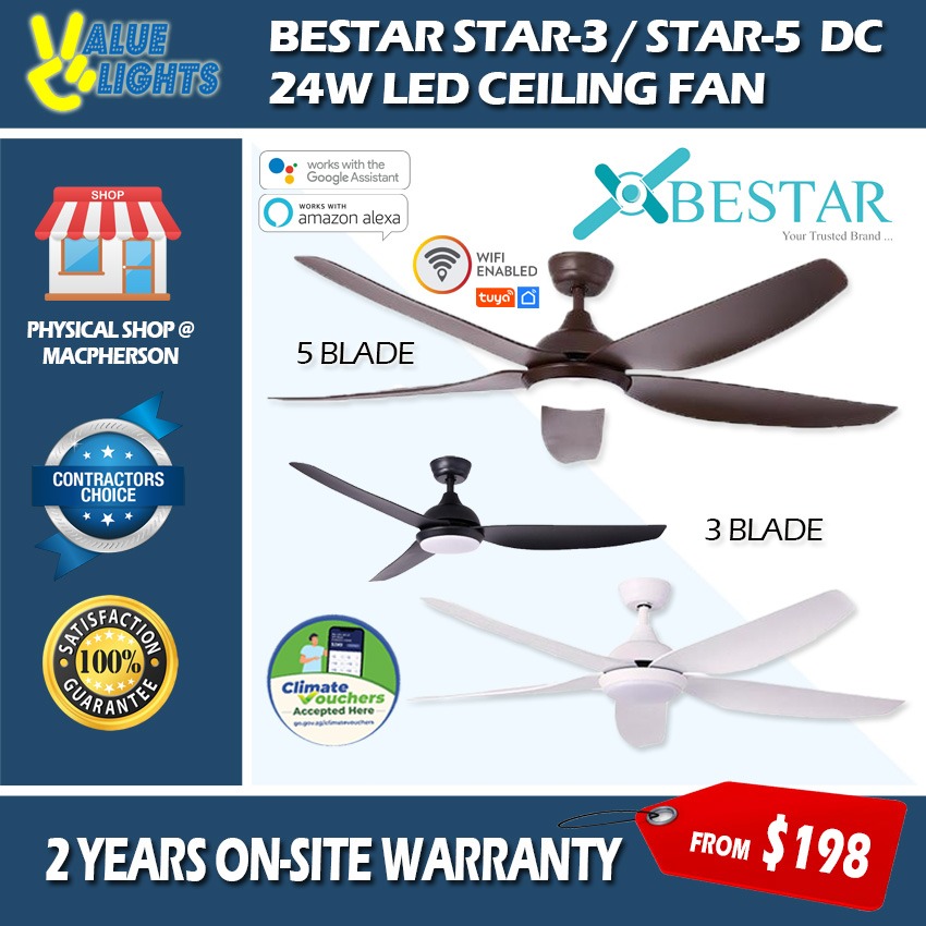 [Climate Voucher] Bestar Star-3 Star-5 Wifi Enabled Smart DC Ceiling ...