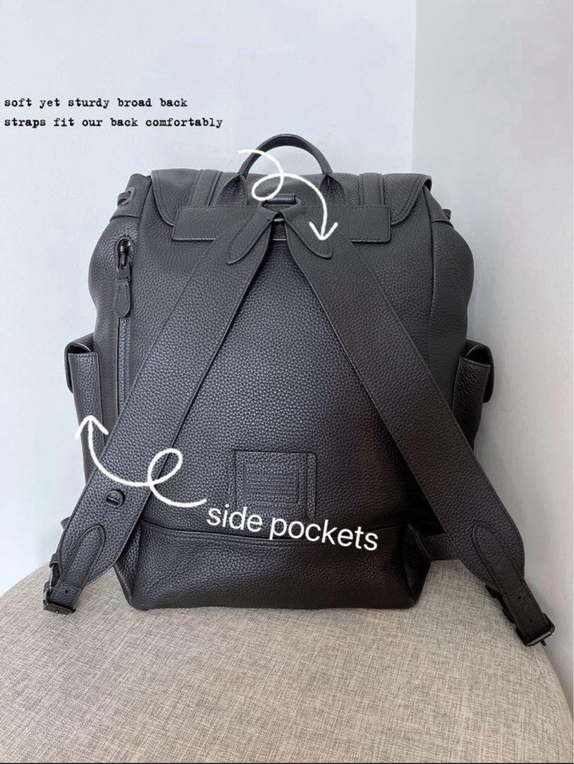 Coach Pebble Leather Message Backpack, Luxury, Bags & Wallets on Carousell