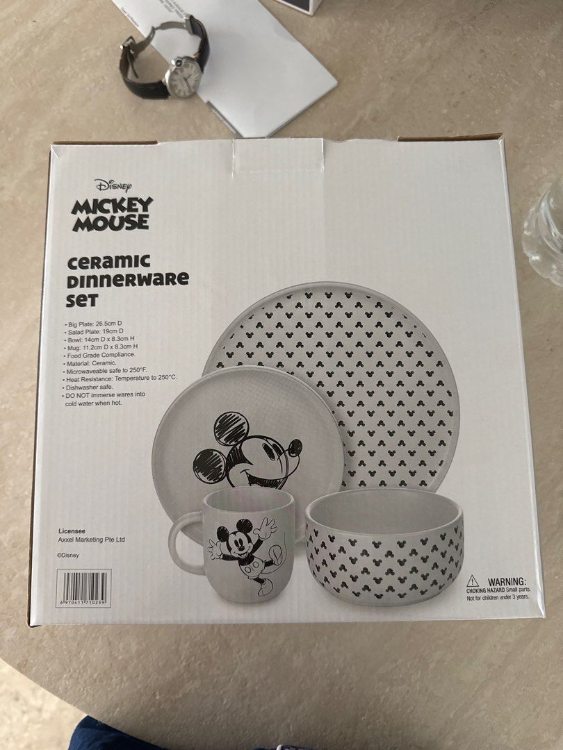 Disney Mickey Mouse Ceramic Dinnerware Set, Furniture & Home Living ...