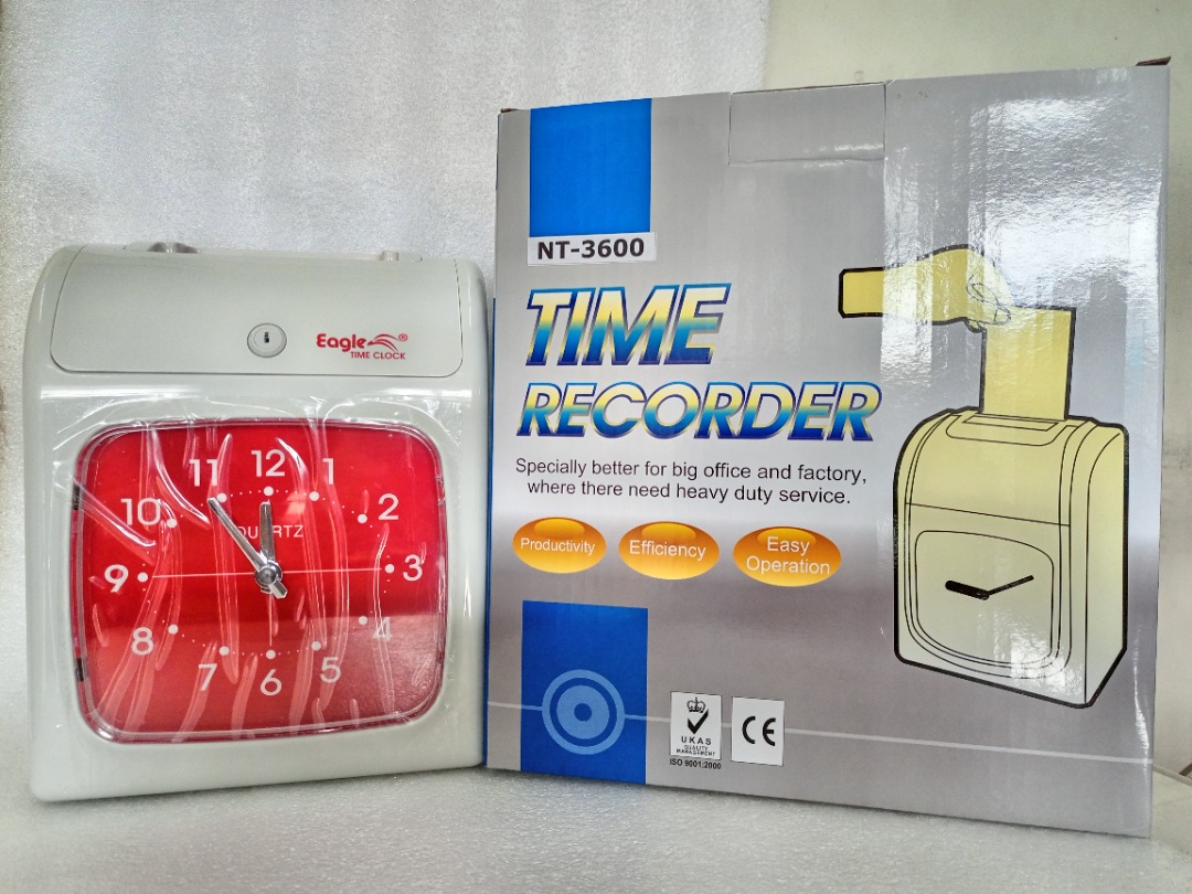 Eagle time NT-3600 bundy clock time recorder analog display 6 column ...