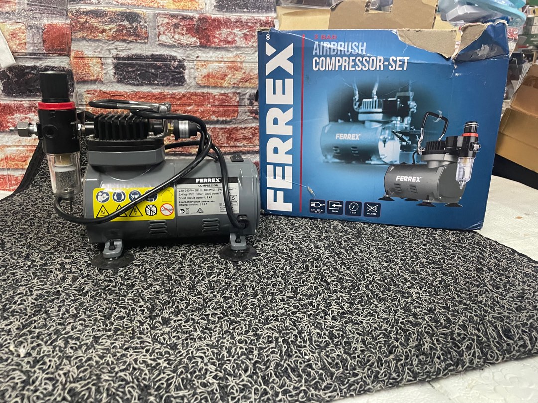 Ferrex airbrush compressor set 220 V, Commercial & Industrial ...