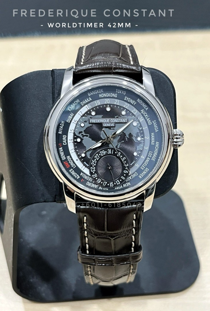 Frederique Constant Worldtimer Steel 42mm full set (2024 year), Luxury ...
