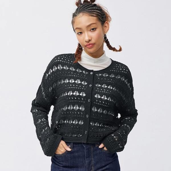 GU by Uniqlo openwork cardigan, Women's Fashion, Coats, Jackets and Outerwear on Carousell