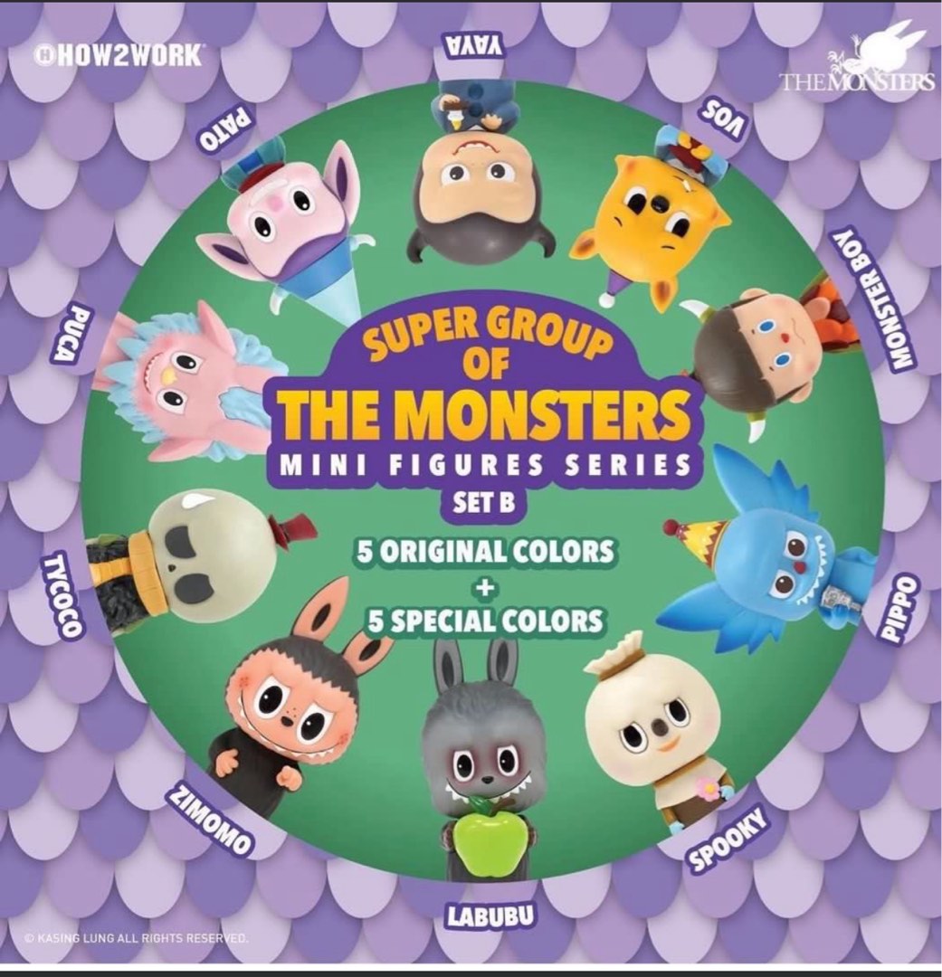 How2work x Kasing Lung Super Group of The Monsters Mini Series Set B ...