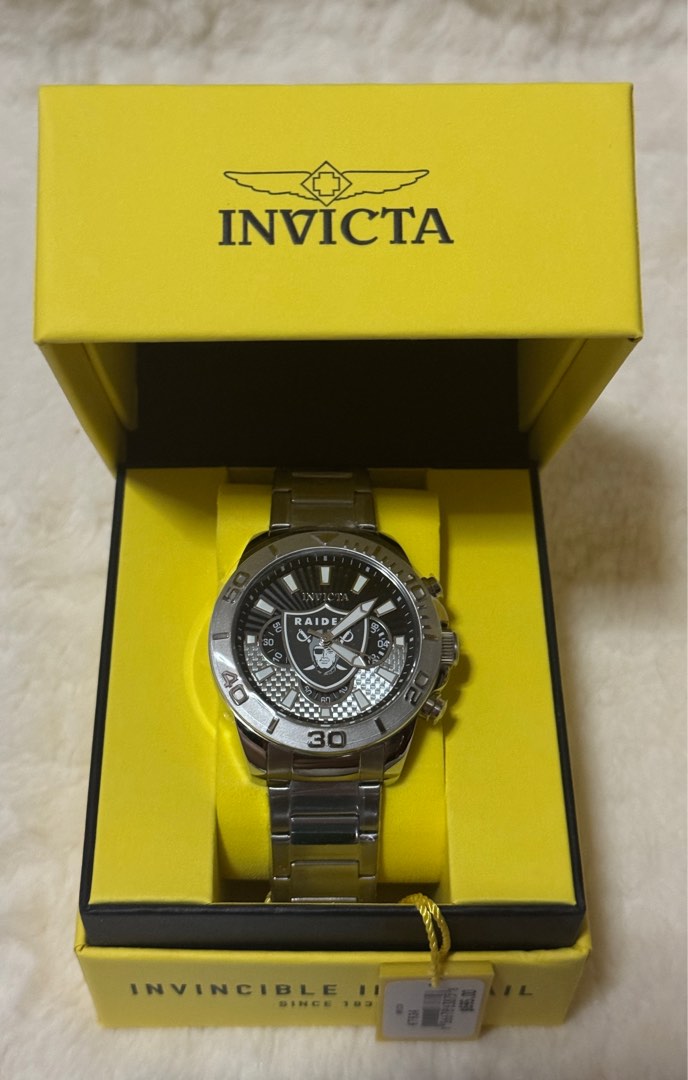 INVICTA NFL LAS VEGAS RAIDERS GREY AND BLACK DIAL, Men's Fashion ...