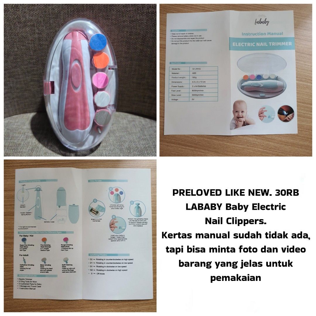 LABABY Baby Electric Nail Clippers, Bayi & Anak, Lainnya di Carousell