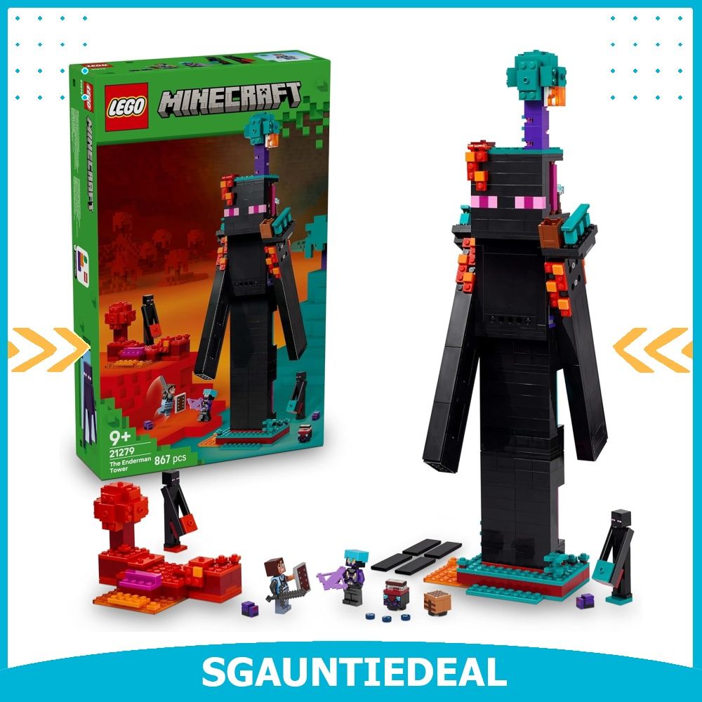 LEGO Minecraft The Enderman Tower 21279 Building Toy, Game Room Decor ...