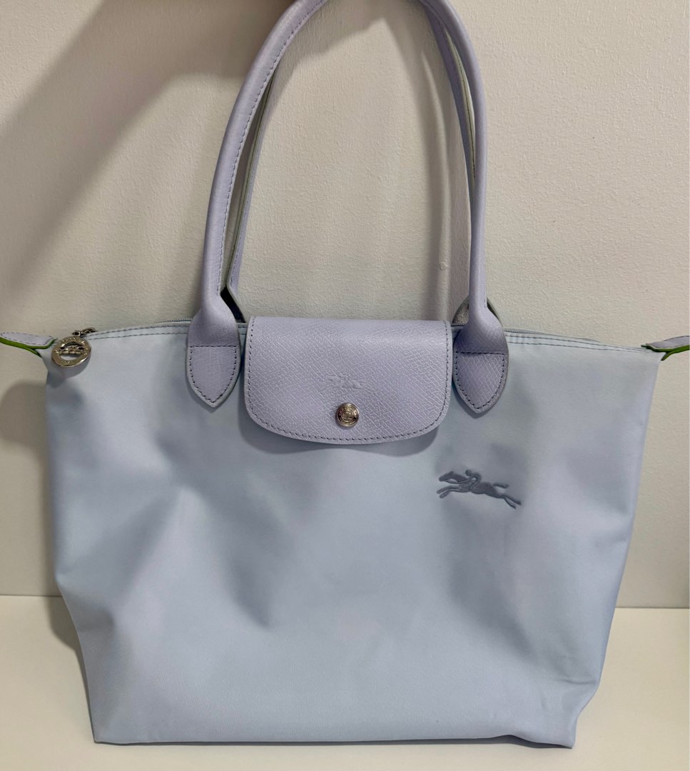 Light Blue Longchamp Le Pliage Green Series Medium Long Handle, Luxury ...