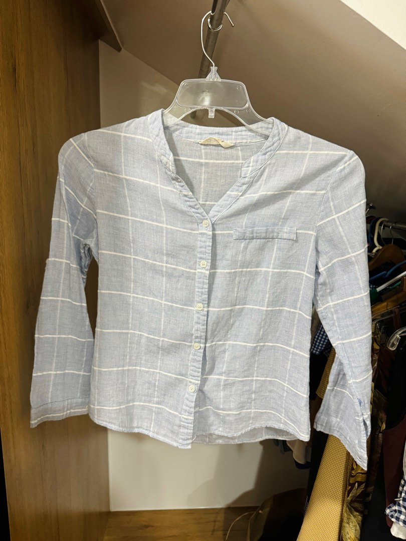 Light Blue Polo Top, Women's Fashion, Tops, Blouses on Carousell