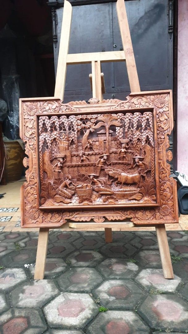 lukisan ukiran relief bali antik full ukiran tiga dimensi, Barang Yang Dicari di Carousell