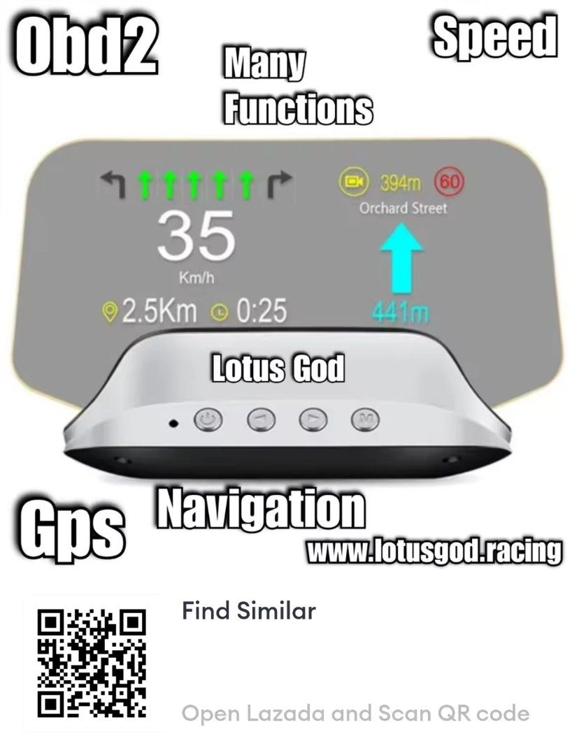 Obd2 Digital Map Box Navigation App Glass Projection Hud Vsd Car Head Up Display On Board ...