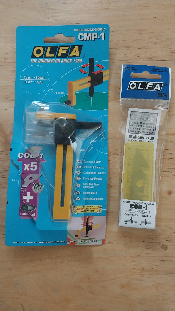 Olfa Rotary Compass Cutter CMP-1 with extra blades, Hobbies & Toys ...