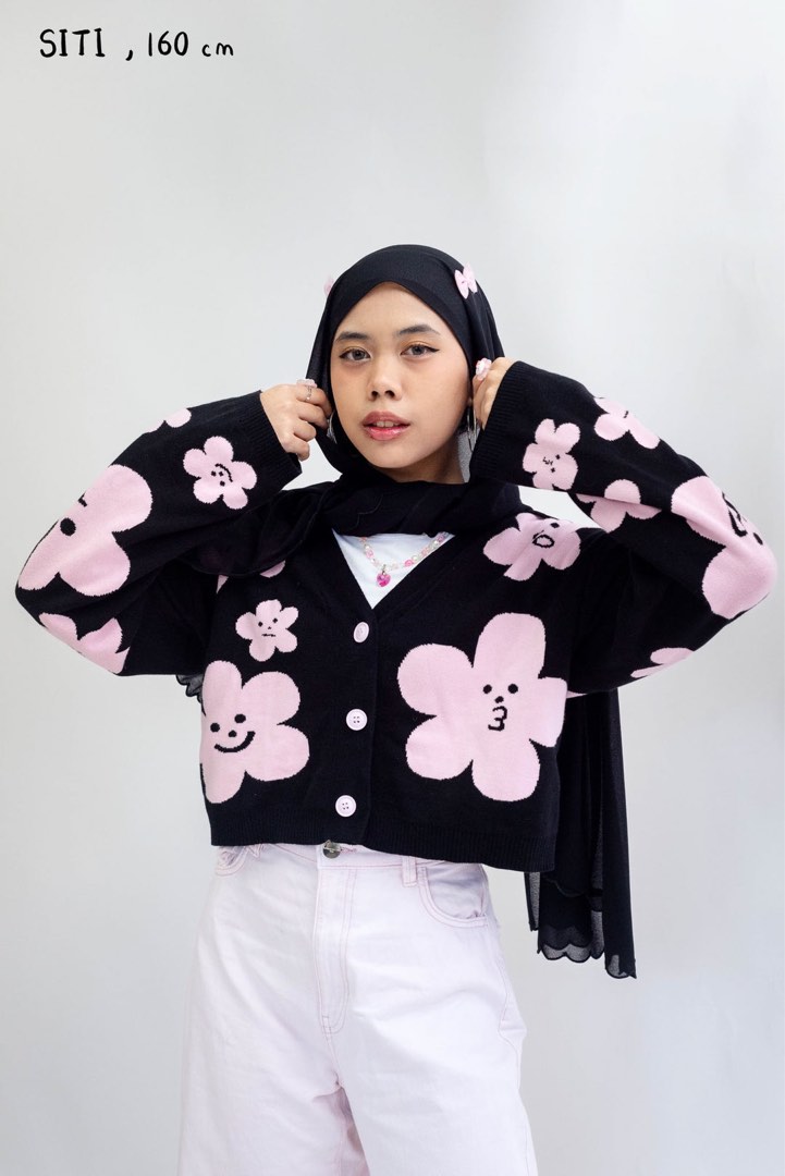 Play hood SAKURA PINK KOKO FAMILY CARDIGAN, Women's Fashion, Coats ...