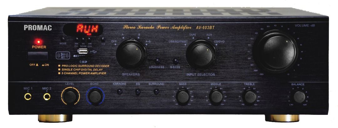 Promac 600W PMPO X2 Karaoke Power Amplifier with Bluetooth For Sale ...