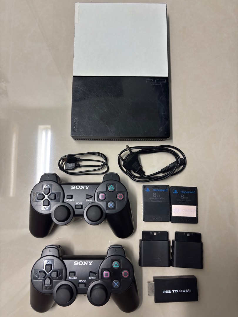 PS2 Slim 9000s + Unlimited Games + 2 Wireless Controller full set ...
