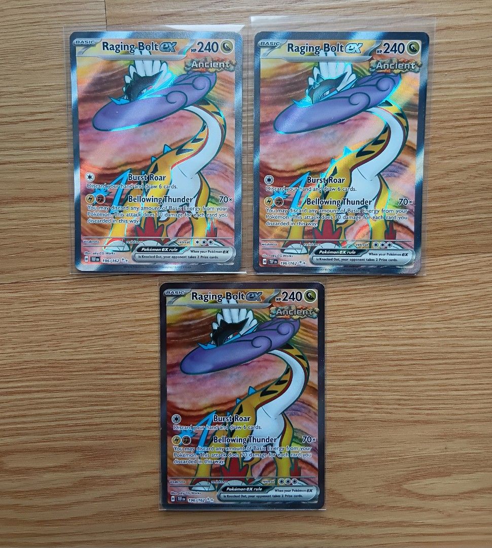 Raging Bolt EX Full Art Temporal Forces Pokemon Pokémon Cards, Hobbies ...